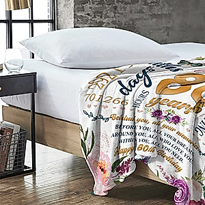 Hcoviv 80th Birthday Gifts Women Blanket 50*60, Happy 80th Birthday Gift Ideas, 80th Birthday Decorations, Gifts for Women Turning 80, Gifts for 80-Year-Old, Best Birthday Present 1943 Throw Blanket