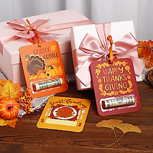 Thanksgiving Money Cards for Cash Gift Holders Fall Gift Ideas Paper Thank You Money Card Holder with Blister Box Double-Sided Tape for Gift Cards and Cash Not Including Money - Set of 6