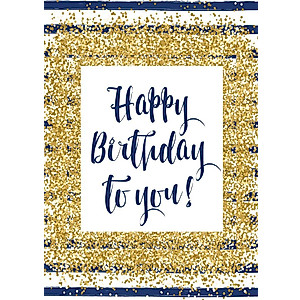 CEO Cards - Birthday Greeting Cards (Golden Confetti), 5x7 Inches, 25 Cards & 26 White Envelopes (B1704)