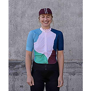 POC, Women's Essential Road Print Jersey, Color Splashes Multi Opal/Basalt, XLG