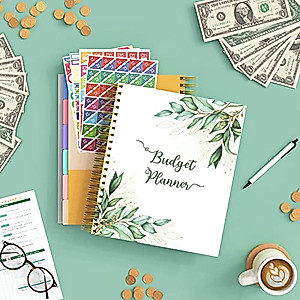 SOLIGT 8.5 x 11 inches Large Budget Planner and Monthly Bill Organizer – Premium Hardcover Budget Book with 12 Pockets – Monthly Budget Planner for Savings, Debt, Expense Tracking – Budget Tracker with Stickers