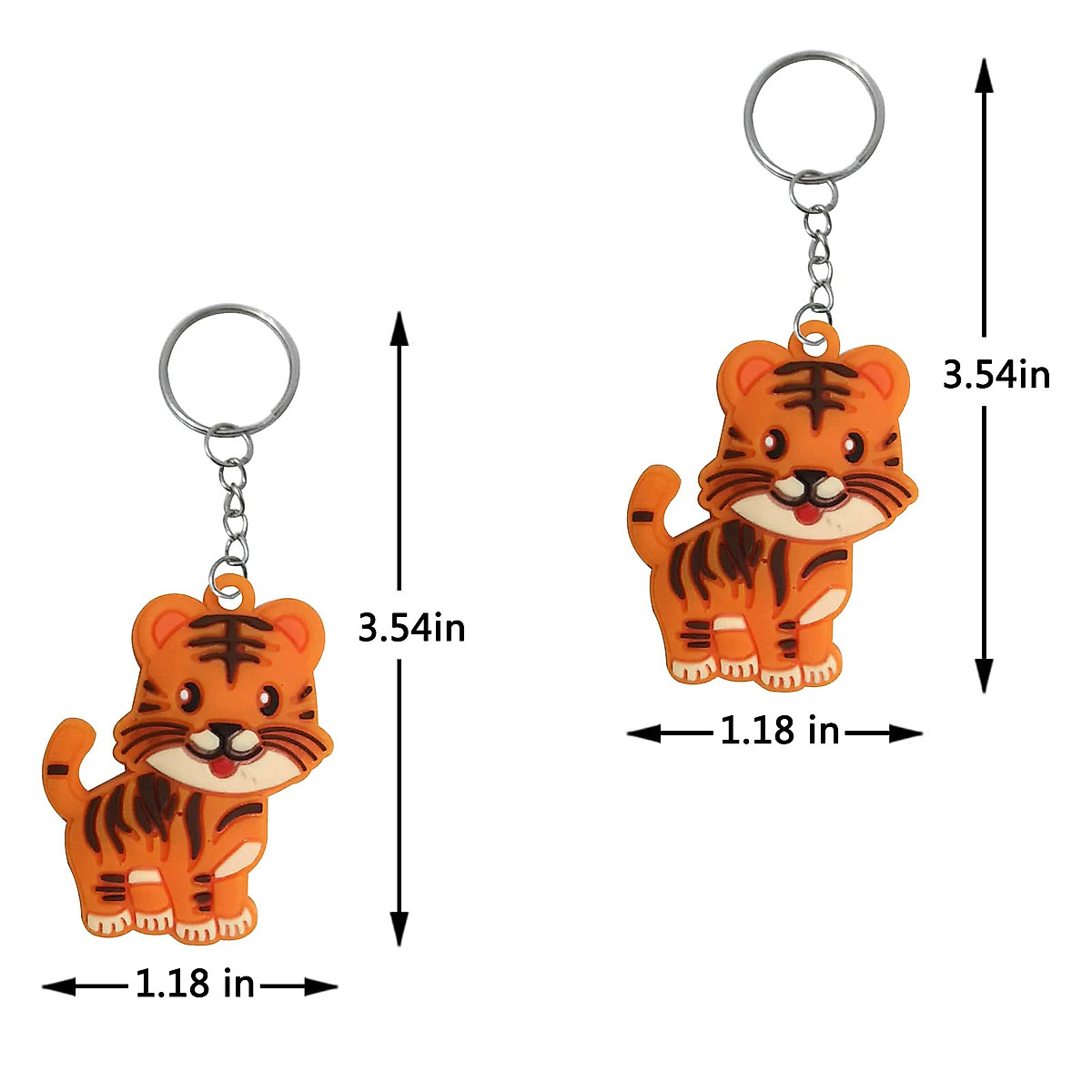 iMagitek 24 Pack Tiger Keychains Safari Animal Keychains for Tiger Themed Party Favors, Jungle Safari Party Favors, Kids Birthday Party Bag Fillers, School Carnival Rewards