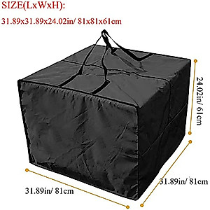 Outdoor Patio Furniture Seat Cushions Storage Bag UCARE Waterproof 420D Oxford Fabric Pillow Under-Bed Storage Organizer Large Capacity Clothing Storage Bags (2 PCS, Black)