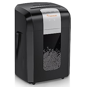 Bonsaii 14 Sheet Paper Shredder for Office, 60-Mins Cross-Cut P-4 Level Paper Shredder Shreddable Document/Mails/CDs/Credit Cards with 4.2 Gal Pullout Basket, Jam Proof & 4 Casters(3S16 Upgrade)