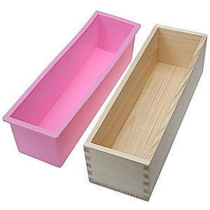 VILLCASE Cookie Cutters 3 Sets de para gelatinas Silicone molds for Candles molds for Resin Jewelry Resin molds Wooden molds Silicone Loaf Soap Suite soap Box Bread Mint Toast Bamboo