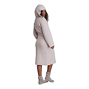Barefoot Dreams CozyChic Ribbed Hooded Robe, Silver Ice, 2