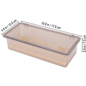 Gatuida Flatware Tray Kitchen Drawer Organizer With Lid And Drainer, Plastic Kitchen Cutlery Tray and Utensil Storage Container with Cover,- proof Dinnerware Holder