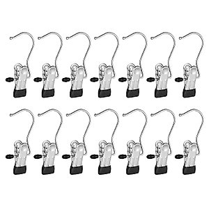 Frezon 30 Pack Boot Hanger Legging Organizer for Closet, Boot Holder, Hanging Clips, Portable Multifunctional Hangers Single Clip Space Saving for Jeans, Hats, Tall Boots, Towels(Black)