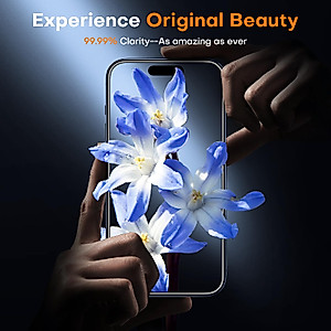 TOCOL for iPhone 15 Screen Protector [Military Grade Shatterproof] HD Tempered Glass for iPhone 15 Full Coverage Screen Protector, Anti-Fingerprint, Easy Installation, 2 Packs