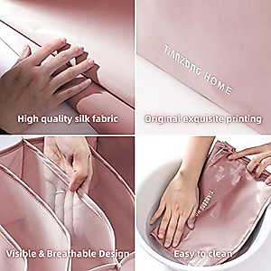 CANFOD 3-Piece Set Wardrobe Clothes Organizer for Drawers, Underwear Drawer Organizer, Closet Organizers and Storage for Folded Clothes (Large set (5L*1+7L*1+9L*1), Morandi Pink)