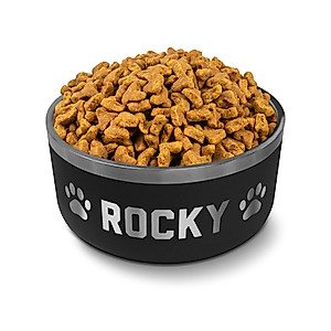 Personalized Dog Bowl - Custom Stainless Steel Dog Bowls Non Slip 16 oz., 32 oz. or 64 oz. - Dishwasher Safe - Personalized Dog Bowls with Name - Insulated Stainless Steel Dog Bowls