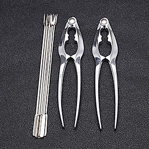 Household Tools Stainless Steel Set 8pcs Lobster Crackers and Picks Set Walnut Opener Crab Leg Tools Stainless Steel Seafood Crackers Forks Nut Set Zinc Alloy Household Tool Set