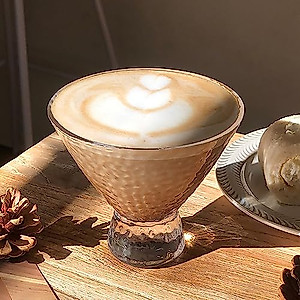 NDSWKR Stemless Martini Glasses Set of 6, 8 Oz Glass Ice Cream Bowls, Crystal Dessert Cup for Sundae, Smoothie, Fruit, Yogurt, Snack, Cocktail, Margarita