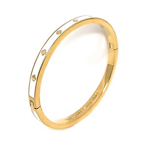Kate Spade New York Spot The Spade Hinged Bangle Bracelet White