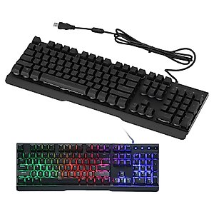 Mechanical Keyboard, Portable 104 Keys Wired Full‑Speed USB2.0 Port Gaming Keyboard with Double Injection Molding,for Computer Notebook