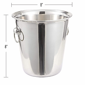 CUISINOX Stainless Steel Mirror Finish Wine Ice Bucket, 8" x 8"