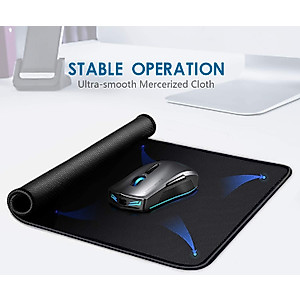 3 Mouse Pad Stitched Edges Premium-Textured Large Mouse Pads Mat Natural Non-Slip Rubber Base Mousepad for Laptop, Computer & PC, 11 x 8.7 inches, Black