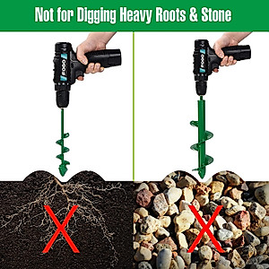 32" x 2" Extended Length Auger Drill Bit for Planting Bulb Flower & Bedding, Garden Plant Auger, No Need to Squat, Post Hole Digger for 3/8" Hex Drive Drill, Earth Auger Bulb Planter Tool