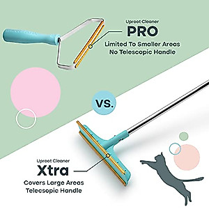 Uproot Clean Xtra - Pet Hair Removal Broom with Telescopic 60" Handle & Innovative Metal Edge Design - Durable Carpet Rake for Pet Hair Removal - Easy Pet Hair Remover for Carpet