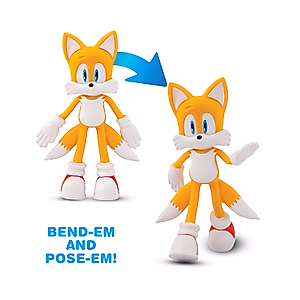 TCG Toys Bend-EMS - Sonic The Hedgehog - The Original Bendable, posable Actions Figures from The 90's are Back! Great Birthday Gifts for Kids, Boys, and Girls