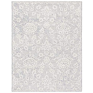 SAFAVIEH Glamour Collection 9' x 12' Blue/Ivory GLM651M Handmade Premium Wool Area Rug