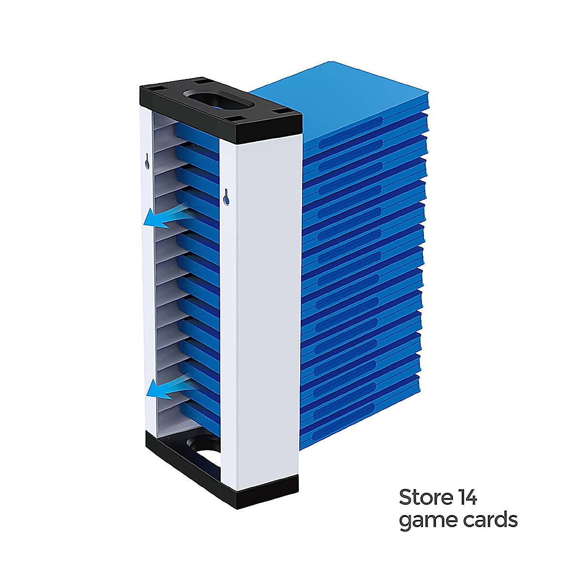 ECHZOVE PS5 Game Storage Wall Mount and Controller Holders, Wall Mounted Game Storage PS5 - White