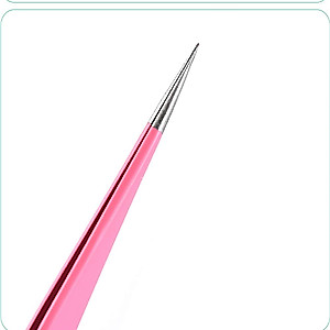 2 Pcs Stainless Steel Eyebrow Tip Tweezers Picker Eyelash Extensions Nippers for Women