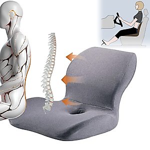 Butt Cushions for Pressure Relief, Car Seat Wedge Cushions for Driving, Chair Office Seat Cushions Seat Cushion, for Short People,for Office Chair,Wheelchair,Plane Elderly Student(Color:Grey)