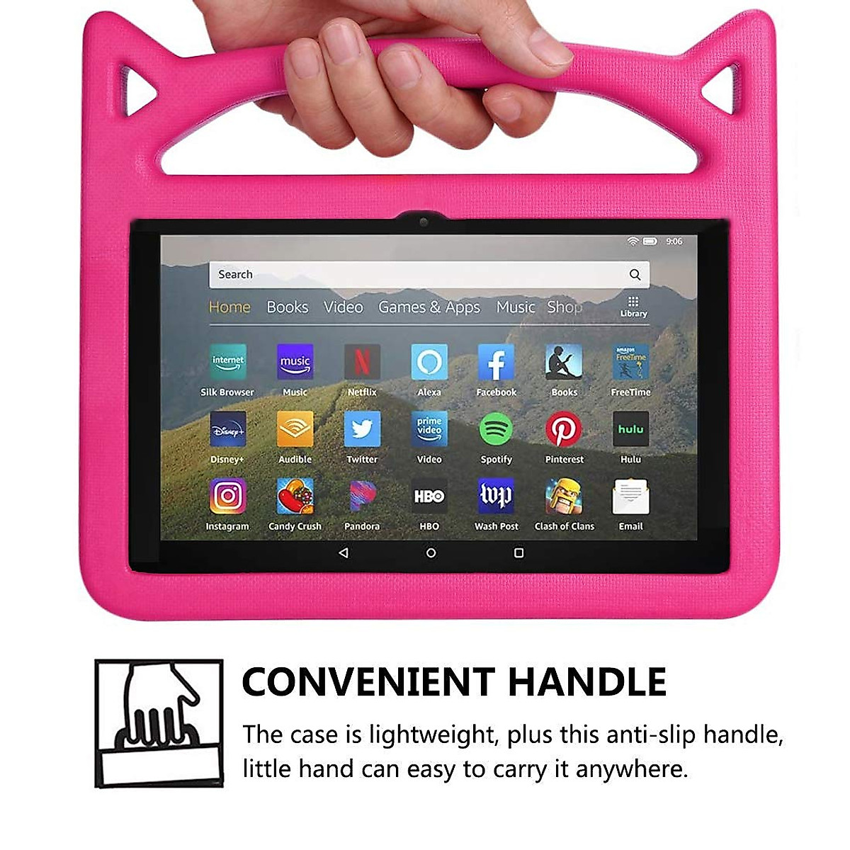Fire HD 8 Case, Fire HD 8 Tablet Case for Kids,(12th/10th Gen,2022/2020 Release),Lightweight Shockproof Kid-Proof Cover with Stand Kids Case for Fire HD 8 Plus Tablet & Fire HD 8 Kids Pro Tablet.Rose