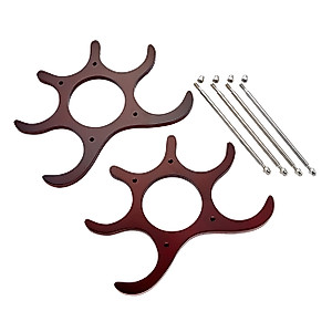 AdirHome Wooden Wine Rack - 6 Bottle (Cherry)