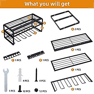 WUSHENG Power Tool Organizer, Tool Organizers and Storage Heavy Duty Floating Drill Holder 3 Layers Wall Mounted Tool Rack for Handheld Cordless Tools Battery Powered Tools
