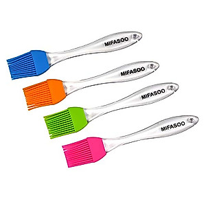 ZEPELOFFY 4 Pack Silicone Pastry Brush Heat Resistant Basting Brushes Spread Oil Butter Sauce Marinades for BBQ Grill Barbecue Baking Kitchen Cooking
