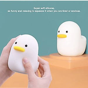 ipalmay Home Night Lights for Kids USB Rechargeable Lamps, ABS+PC Bedside Lamp for Breastfeeding, Touch Control&Timer Setting, White Duck