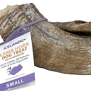 Icelandic+ Plus Small Lamb Horn with Marrow Dog Chew