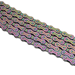 Oumefar Carbon Steel Bike Chain, High Rigidity Fluent Shifting Bike Accessory 980kg Tensile Strength Strengthened Shaft with Chain Connector for Road Bike Sportinggoods