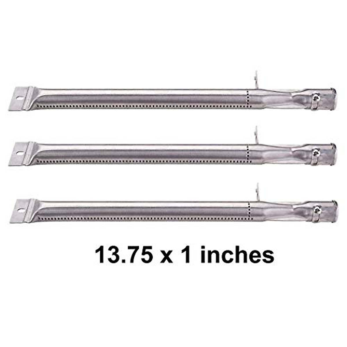 Votenli S9061A(3-Pack) S1048A(3-Pack) Replacement 13 1/8 inches Stainless Steel Heat Plates and Stainless Steel Grill Burner Crossover Tube for Brinkmann 810-3330-S,810-3331-F