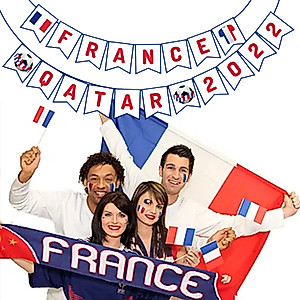 France Qatar 2022 European World Cup Paper Banner - Football Soccer Team Banner France World Cup 2022 Party Decorations