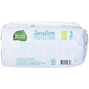 Seventh Generation Baby Diapers, Sensitive Protection, Size 3, 27 Count
