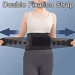 HFSKJWI Lightweight Back Brace with 2 Support Plates for Lower Back Pain Relief,Breathable Mesh Material with Dual Lumbar Pads,Adjustable Lumbar Support Brace for Men Women,XL