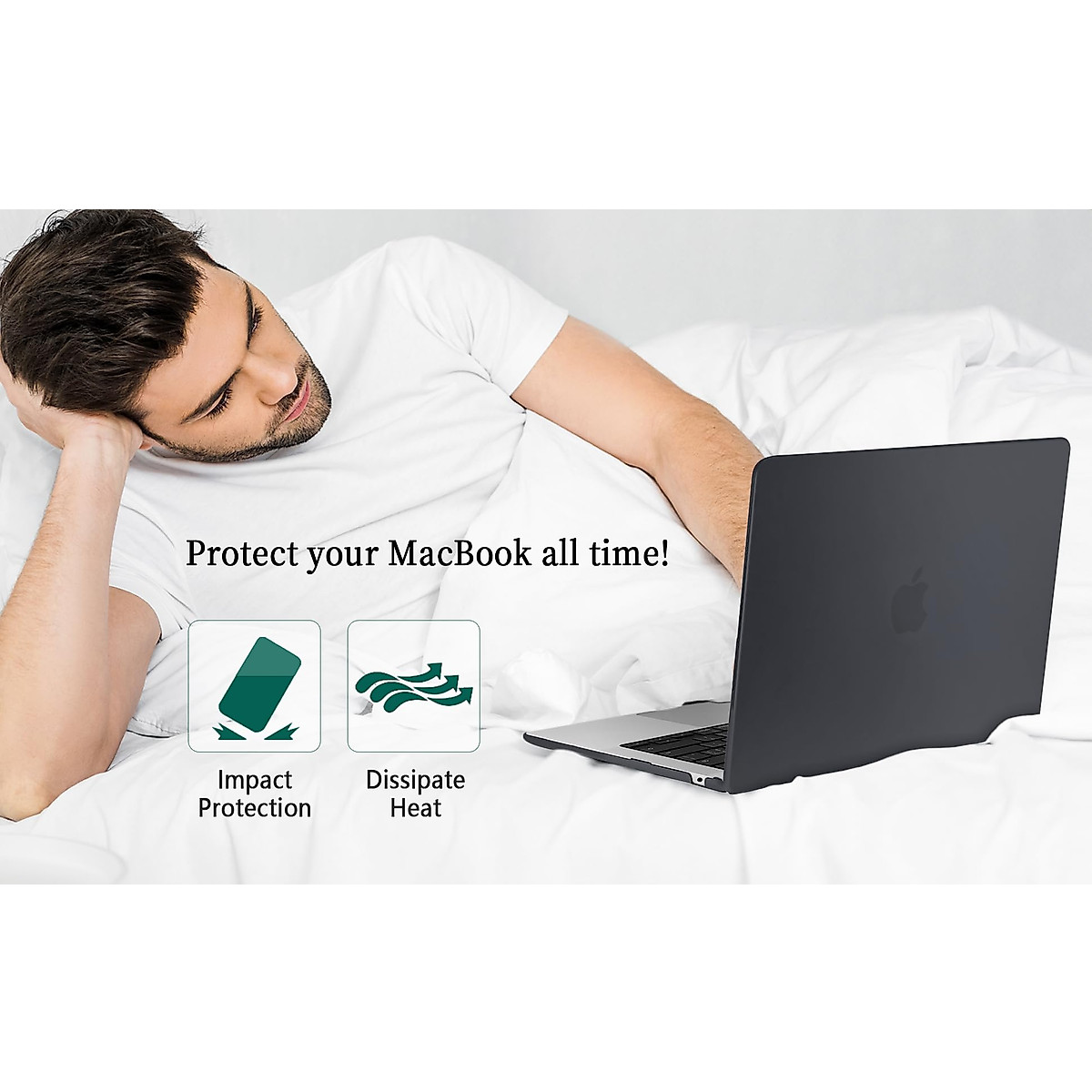 DONGKE Compatible with M3 MacBook Air 15 Inch 2024 2023 Case Model A3114 A2941 M2 with Liquid Retina Display & Touch ID, Protective Plastic Hard Shell Cover with Keyboard cover - Matte Black