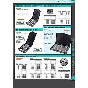 HHIP 1011-3313 6 Piece 1/4-1/2" Npt Taper Pipe Tap and Die Set