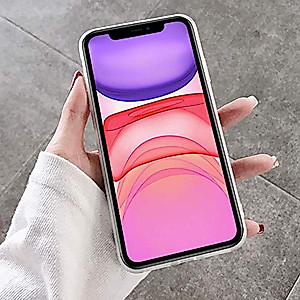 J.west for iPhone 11 Case 6.1 inch, Luxury Sparkle Bling Translucent White Leopard Print Soft Silicone TPU Phone Case Slim Fit Fashion Cheetah Pattern Design Protective Case for Girls Women