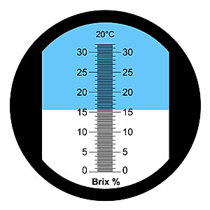 Gain Express 0-32% Brix Refractometer ATC High-Concentrated Sugar Solution Content Test Tool 0.2% Division, Homebrew Tester Meter, Brandy Beer Fruits Vegetables Juices Soft Drinks