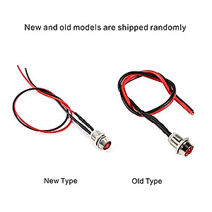 Haosie 4Pcs 12v Green LED Lights Indicator Lights, Flat Head Indicator Signal Lamp with 230mm Cable Length Metal LED Indicator Light for Car Trucks Boats(Red)