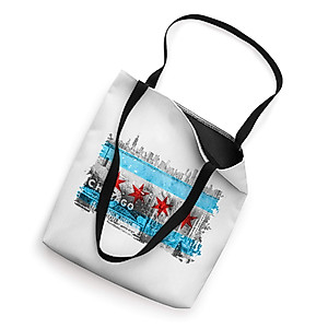 Chicago Souvenir Chicago Gifts Chicago Skyline Chicago Flag Tote Bag