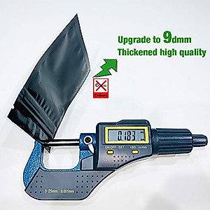 FTREGON Mylar Bags 100 Pack Smell Proof Bags In Food Container Sets- 3*4 Inch Foil Bag with Clear Window Flat Ziplock Bag (Matte Black, 3*4 Inch)