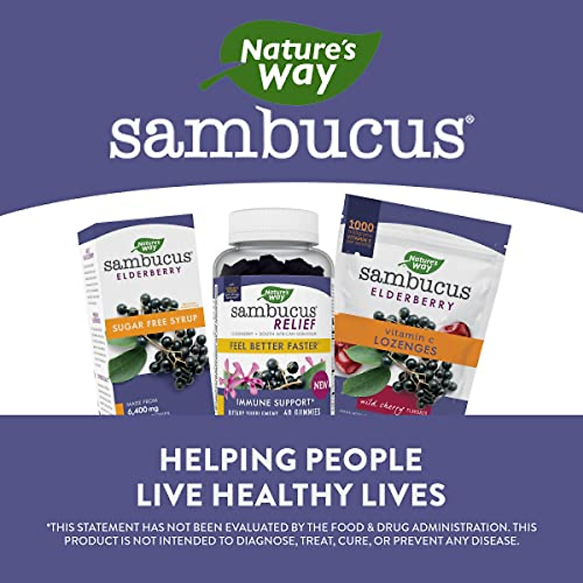 Nature’s Way Sambucus Relief Gummies, Feel Better Faster**, Reactive Support, Clinically Proven South African Geranium, with Elderberry, Vitamin C & Zinc, 60 Gummies