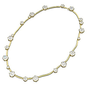 SWAROVSKI Constella necklace, Round cut crystal, Clear, Gold-tone Finish
