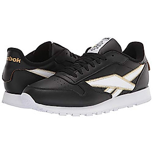 Reebok unisex-adult Classic Leather,Black/White/Gold Met.,11.5 M US