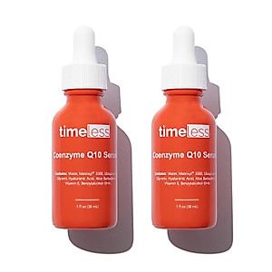 Timeless Skin Care Coenzyme Q10 Serum - Skin Care Serum for Smoothing Skin - Fragrance-Free Coenzyme Q10 Serum with Hyaluronic Acid - Antioxidant Serum for Skin Care - 1 oz (Pack of 2)